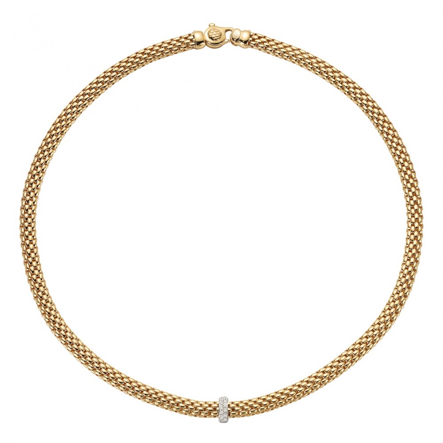 Collar Flexible oro amarillo con pavé de diamantes Fope