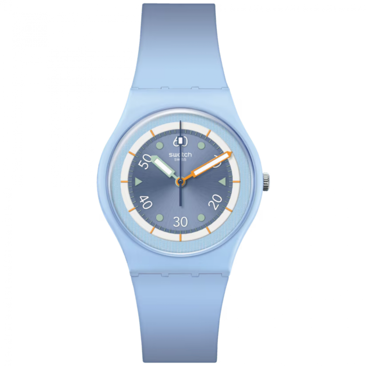 Descubre Swatch FROZEN WATERFALL: moderno y azul.