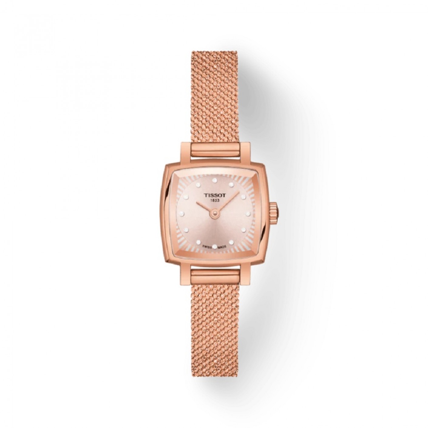 Reloj Acero PVD Oro rosa & Diamantes Esfera color Crema Lovely Square ...