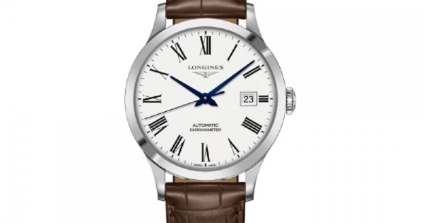 WATCH L2821WL STEEL & LEATHER 40 MM RECORD LONGINES