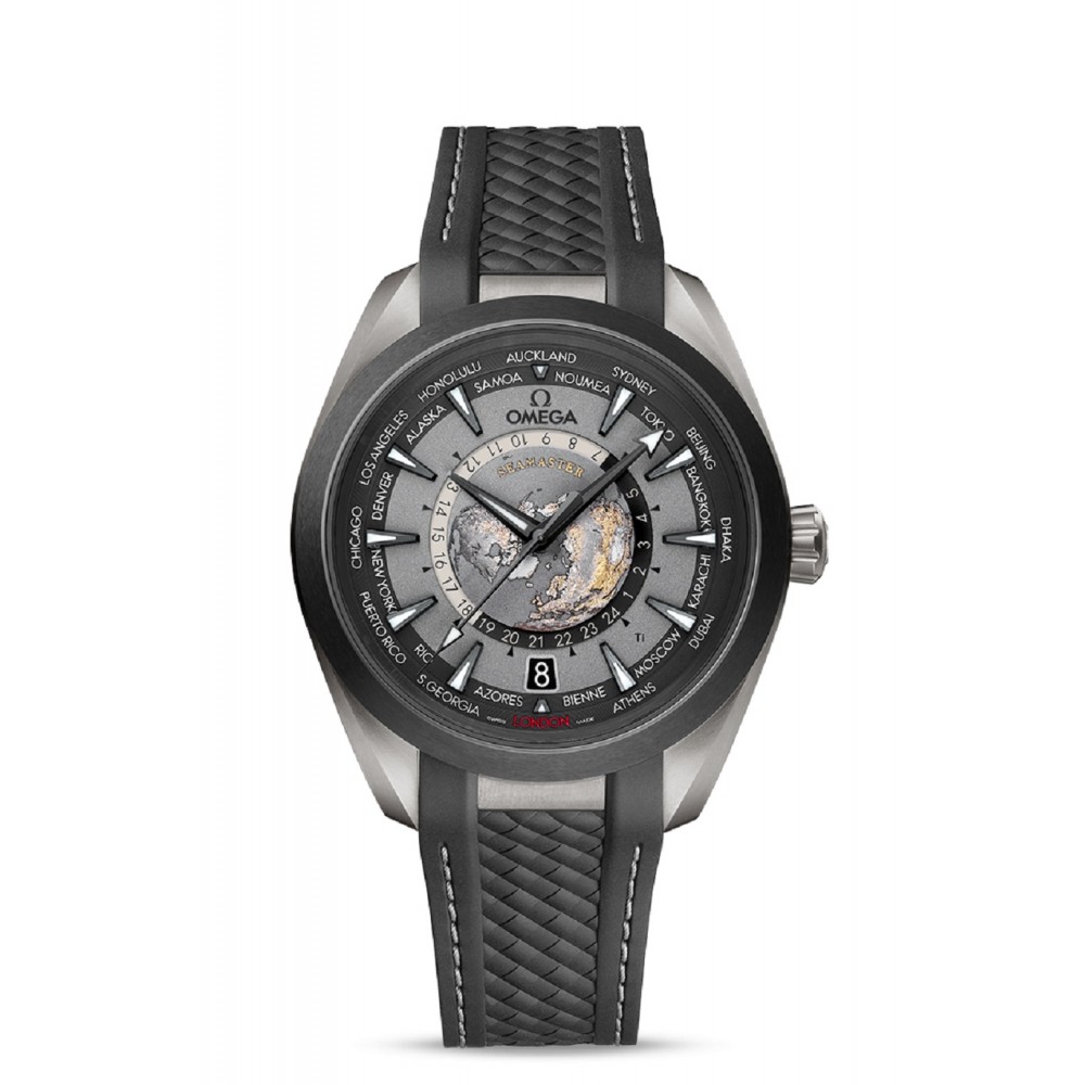 Reloj titanio grado 2 esfera negra y caucho GMT-WT Co-Axial Master ...