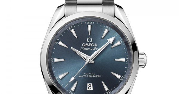 STEEL WATCH & ATLANTIC BLUE DIAL 38MM SEAMASTER AQUA TERRA 150 M OMEGA ...