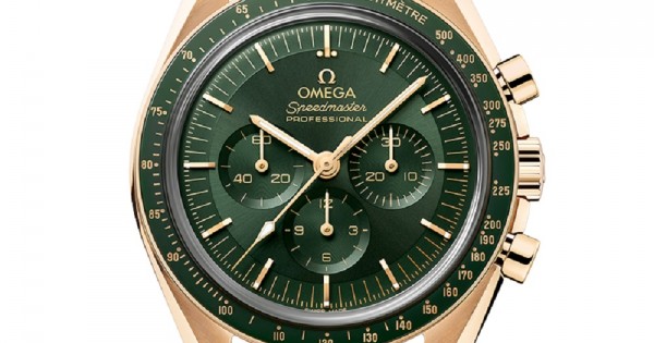 Reloj oro moonshine & esfera verde cronógrafo Speedmaster Moonwatch ...